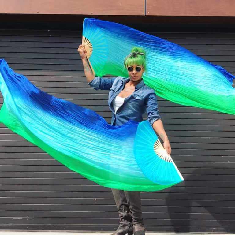 Silk Veil Fans | Elegant Dance and Flow Fans | MoodHoops